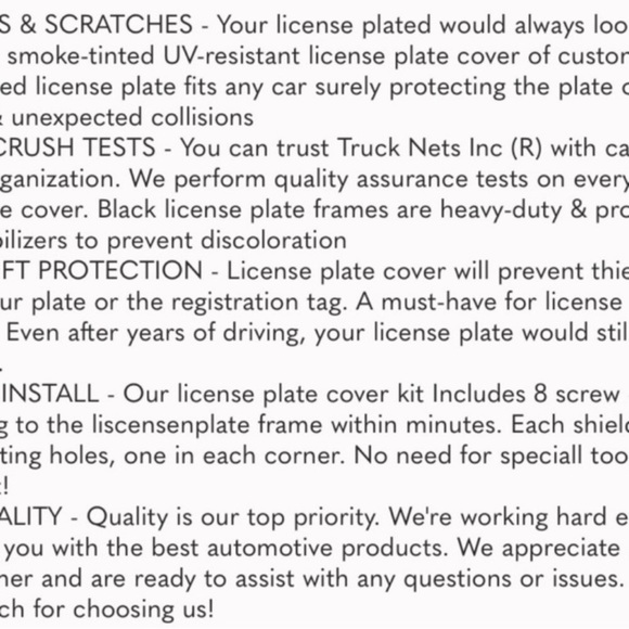 Accessories | Tinted License Plate Cover Set Of Standard Fit Front Back ...